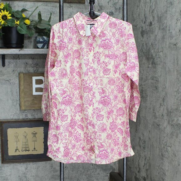 Lands' End | Tops | Nwt Lands End 34 Tunic Button Up Short 5669 16 Tall ...
